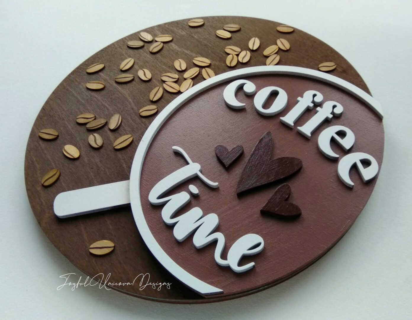 Coffee Time Round Sign SVG, Glowforge Ready file, Coffee Bar Sign SVG ...