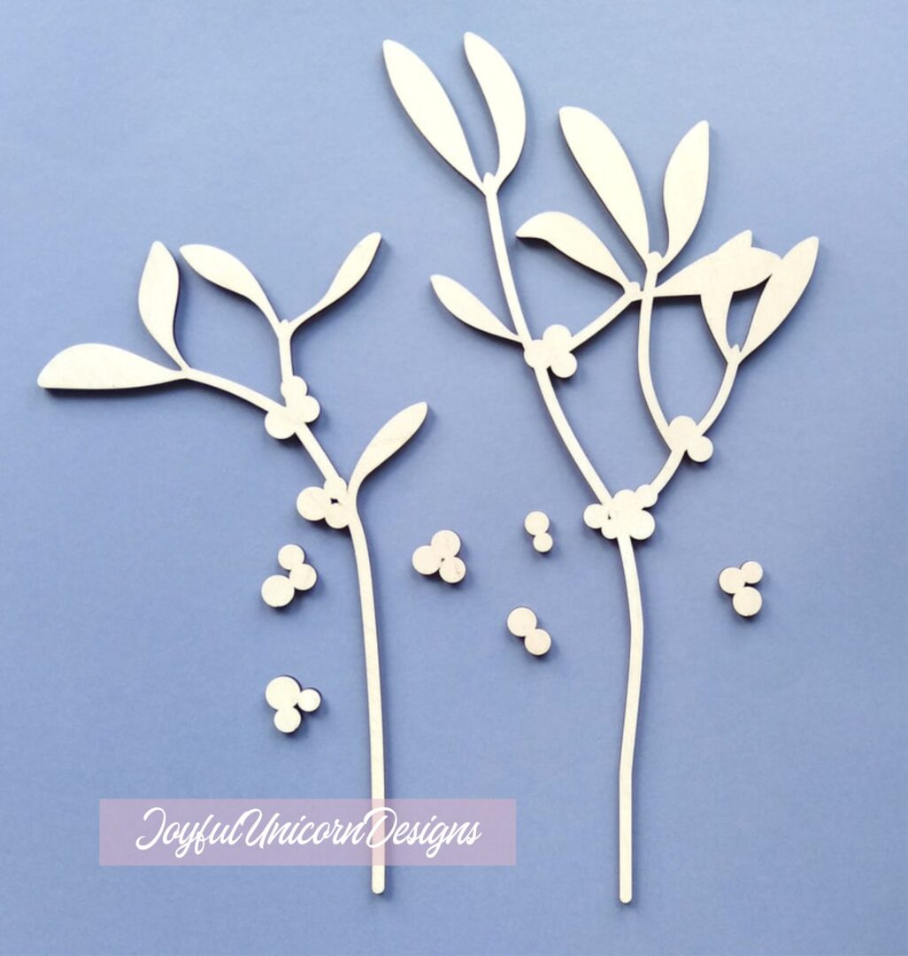 Mistletoe SVG, Mistletoe Bundle SVG, Mistletoe Branch SVG, Laser Cut ...