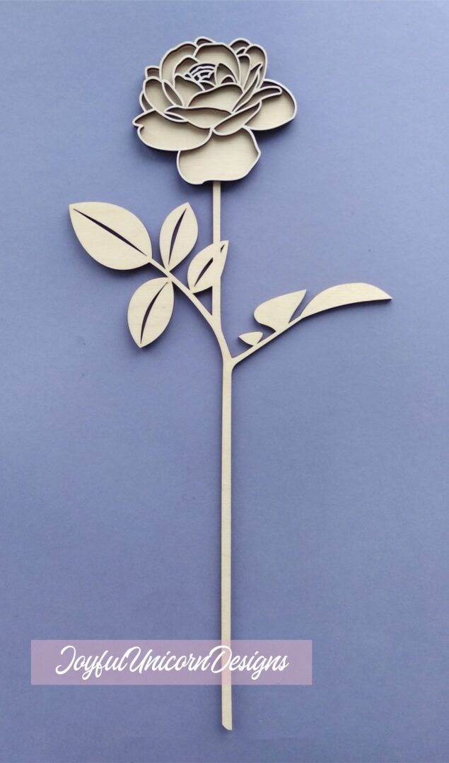 Long Stem Rose SVG, Laser Cut Flower SVG, Layered Rose SVG, Glowforge ...