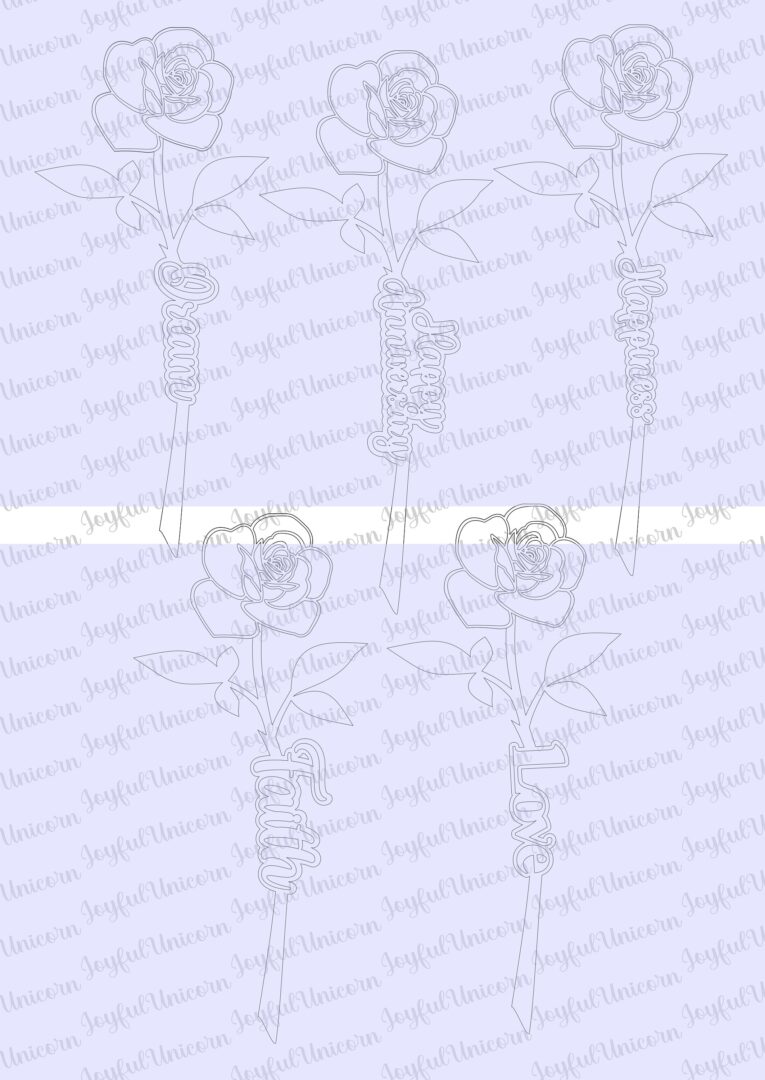 Long Stem Rose SVG, Rose With Text SVG, Mothers Day Rose SVG ...