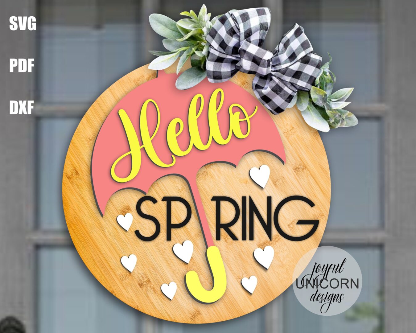 Spring Round Sign SVG Bundle, Hello Spring Door Hanger SVG, Spring ...