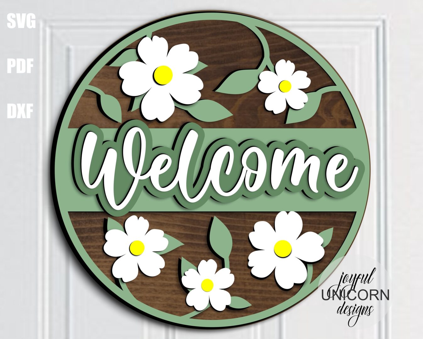 Spring Round Signs SVG Bundle, Spring Door Hanger SVG, Spring Welcome ...