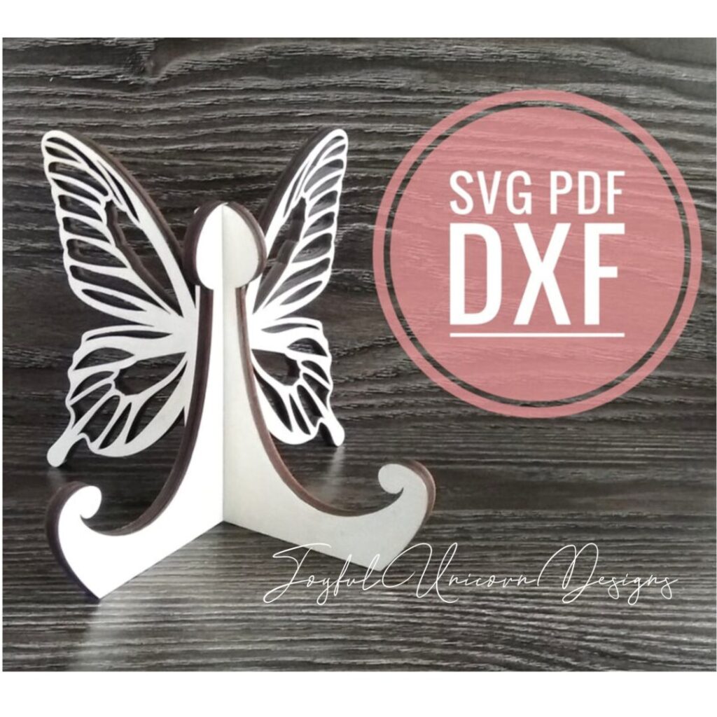Butterfly Easel Stand SVG, Laser Cut file for Glowforge, Wood Stand SVG ...