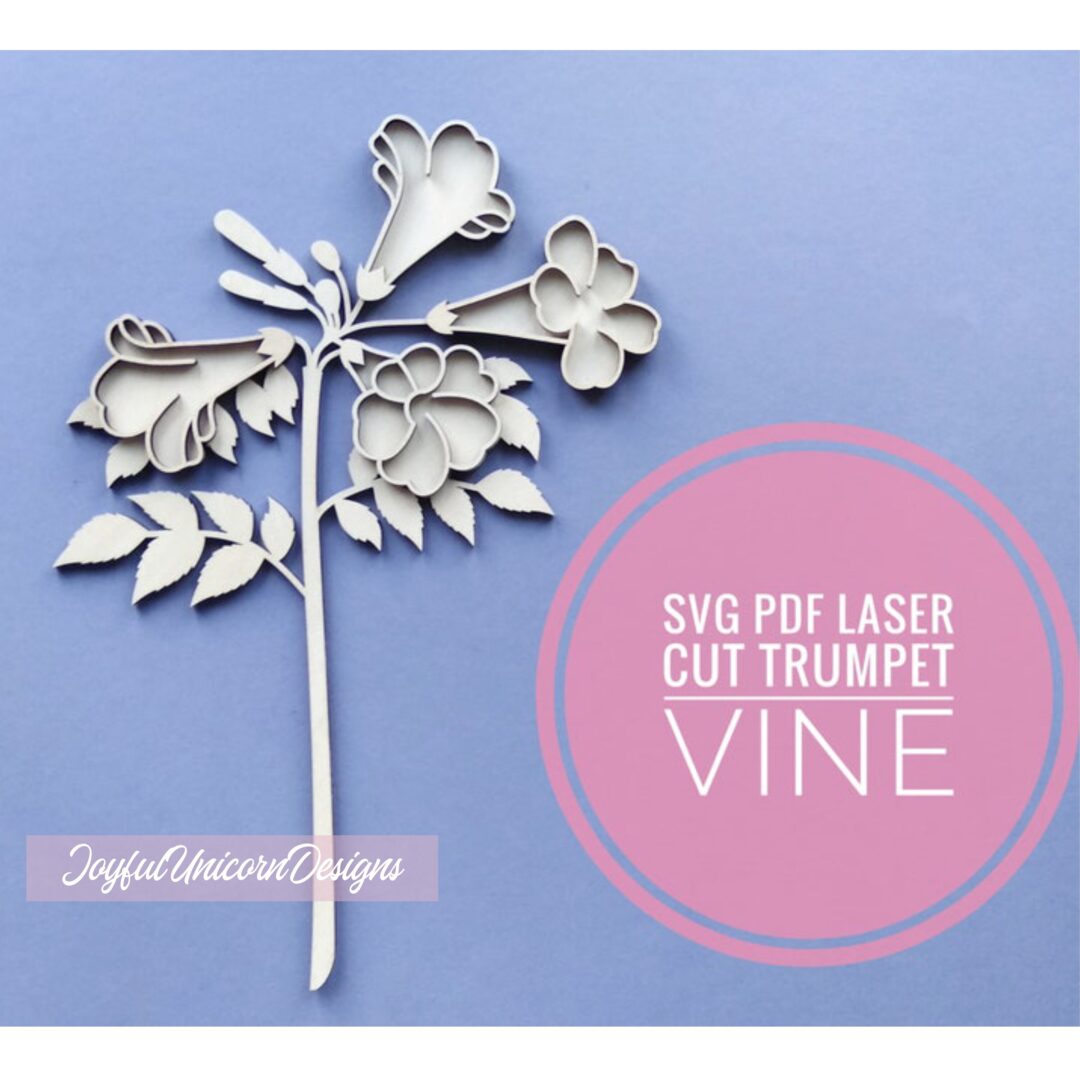 Trumpet Vine Flower SVG, Laser Cut Flower SVG, Laser Cut File for ...