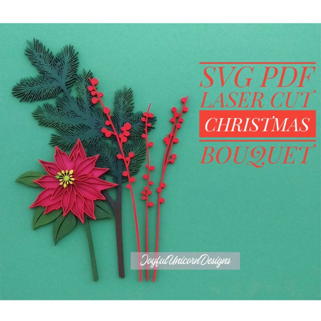 Poinsettia SVG, Christmas Flowers SVG Bundle, Laser Cut Flowers ...