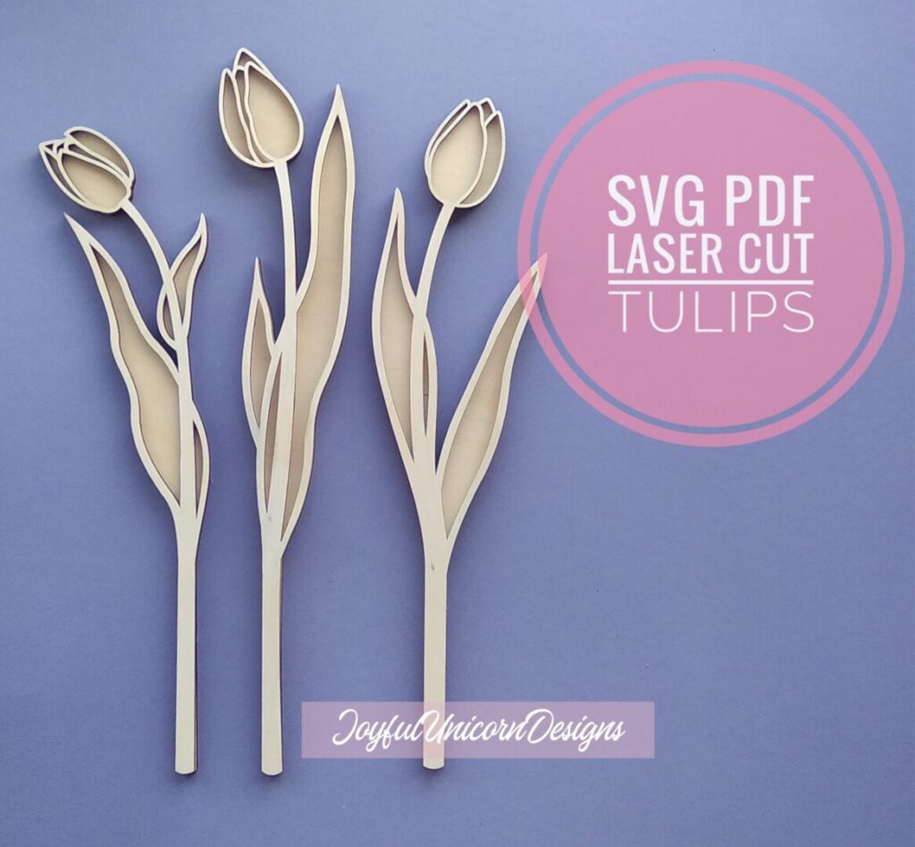 Tulip Flower SVG, Tulip SVG Bundle, Laser Cut Flowers for Cricut and ...
