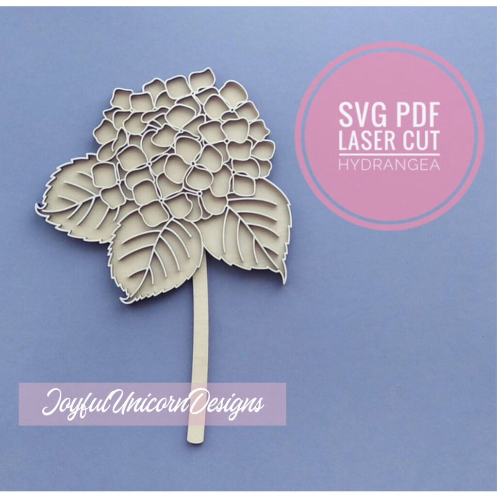 Hydrangea SVG, Hydrangea Flower SVG, Laser Cut Flower SVG, Glowforge ...