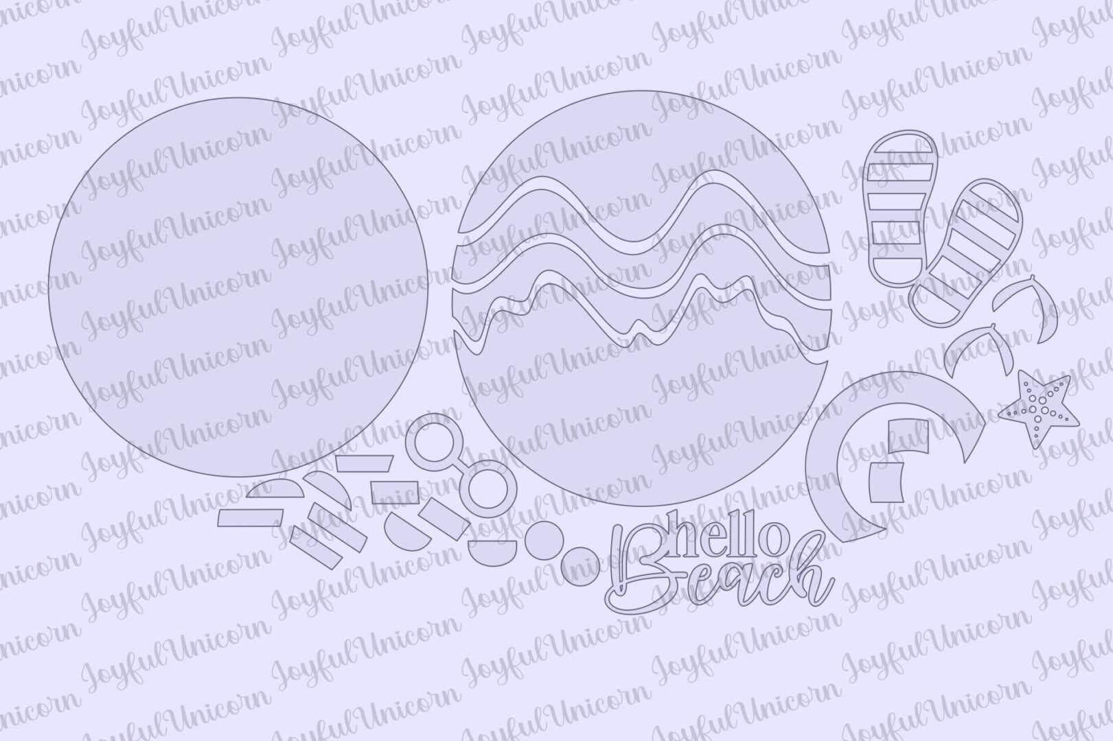 Hello Beach Door Hanger SVG, Summer Beach Wood Round Sign, Summer Laser ...