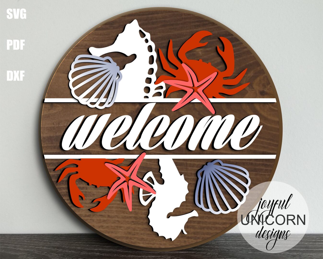 Beach House Welcome Sign SVG, Nautical Door Hanger SVG, Ocean Animals ...
