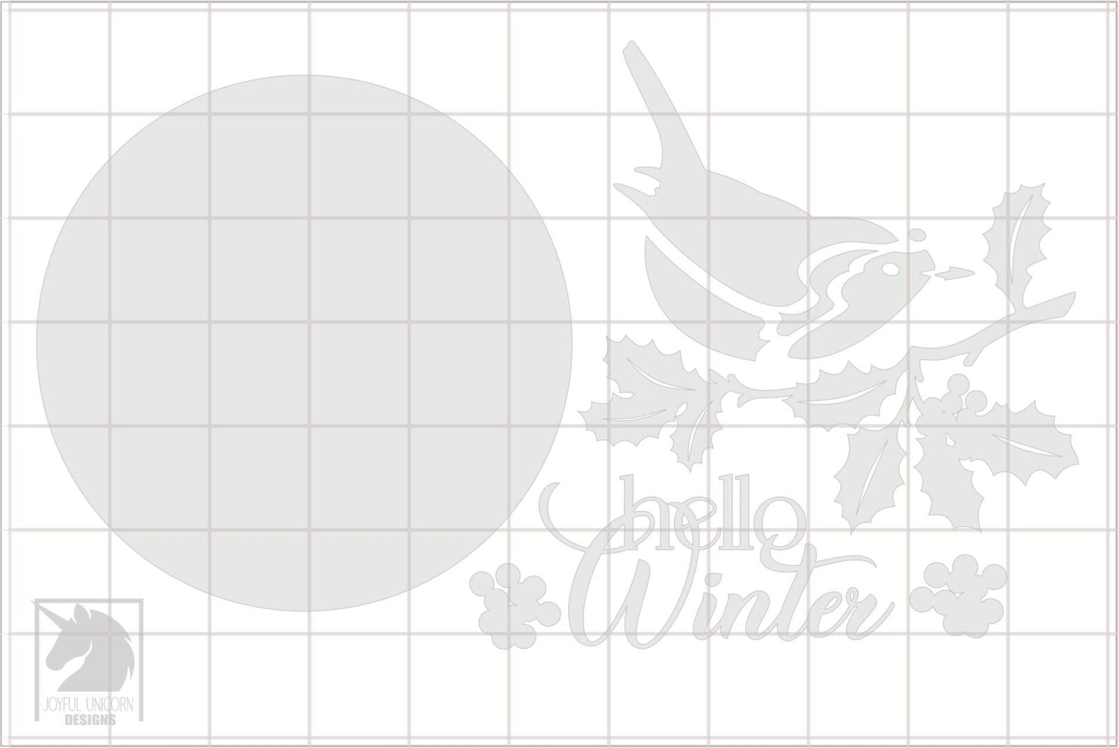 Hello Winter Round Sign SVG Robin Bird Door Hanger Laser Cut File ...